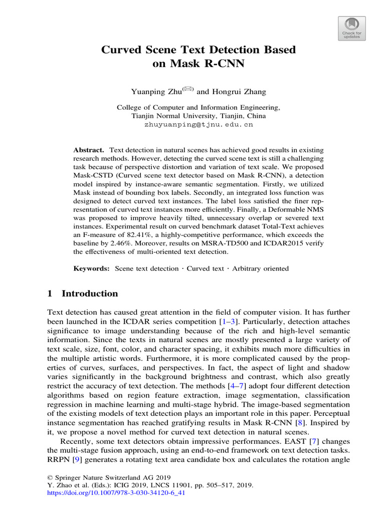 Curved Scene Text Detection Based On Mask R-CNN | PDF | Image ...