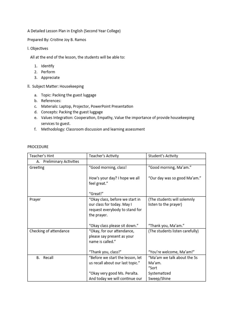 Lesson Plan (Joy Ramos) | PDF | Lesson Plan | Learning