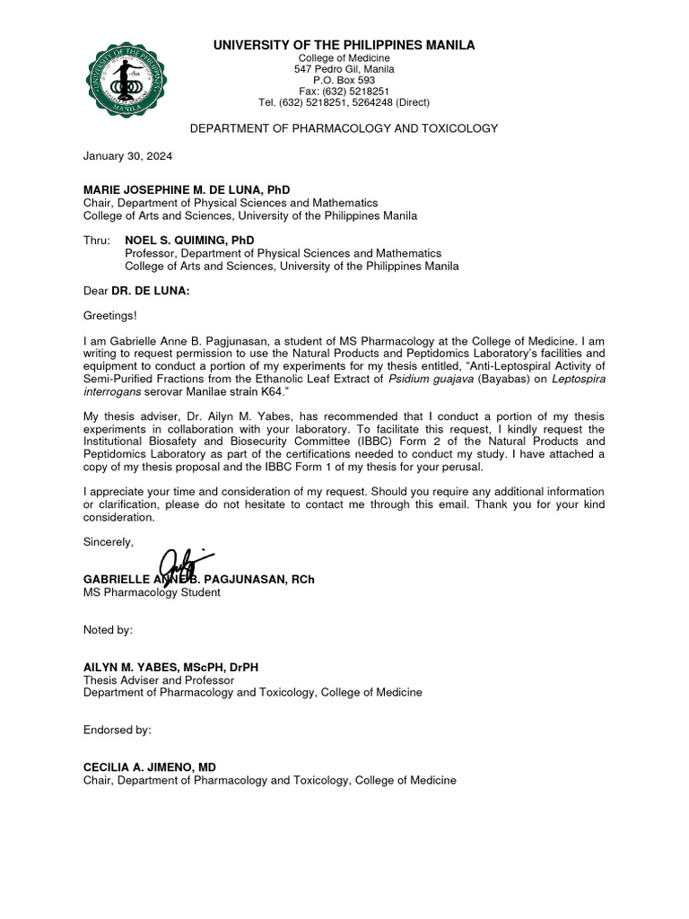 Letter Request-for-Facility-Use | PDF