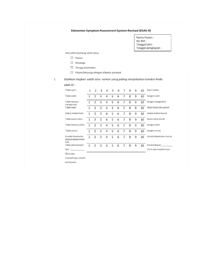 Kuesioner ESAS Indonesia | PDF