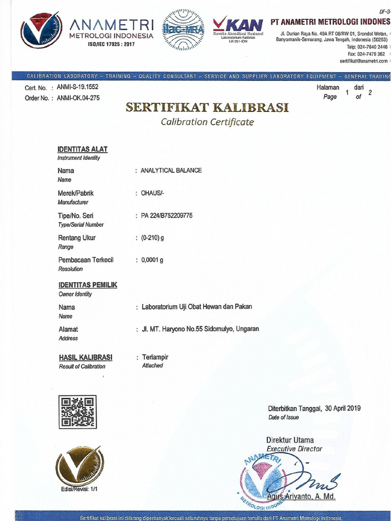 Kal Analytic Balance | PDF