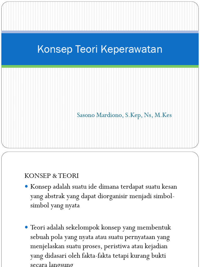 Konsep Teori Keperawatan | PDF | Karier & Perkembangan | Pengembangan Diri