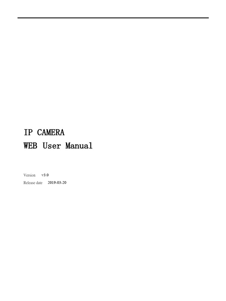 IP Camera WEB User Manual | PDF | Ip Address | Computer Network