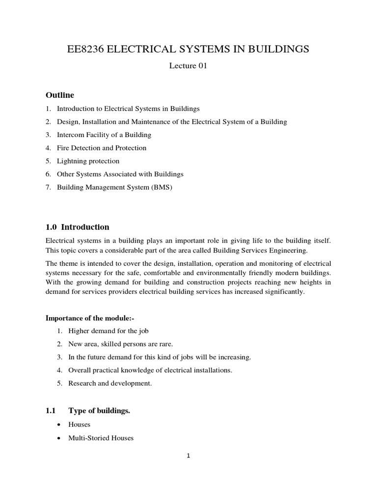 Lecture 01 - Introduction | PDF | Building | Building Automation Lecture 01 - Introduction | PDF | Building | Building Automation