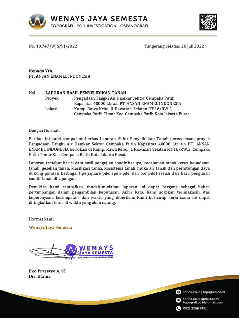 Lap Penyelidikan Tanah Sondir PT ANSAN ENAMEL INDONESIA Cempaka | PDF | Sains & Matematika ...