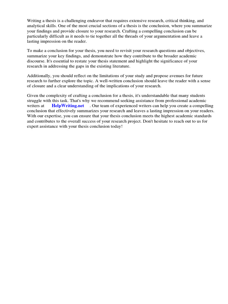 How to Write a Thesis Conclusion | PDF | Essays | Argument