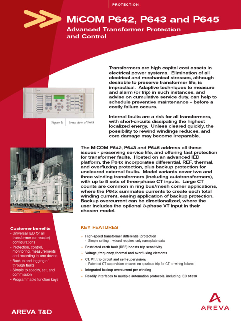 Micom P642-3-5 - en - 1887c-1 | PDF | Transformer | Relay