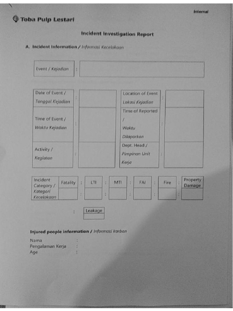 Investigation Form TPL | PDF