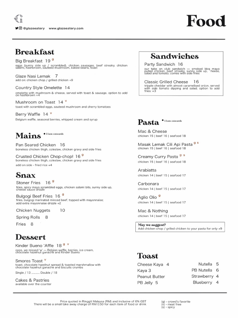 Menu 2022 | PDF