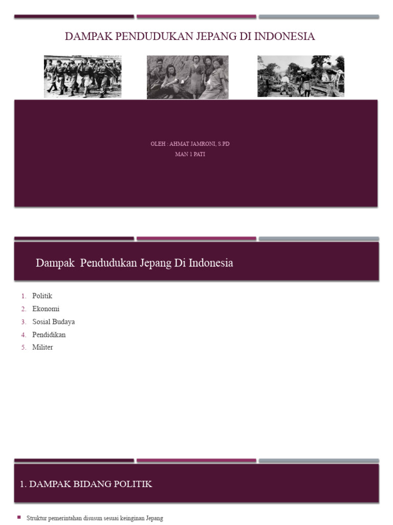 Dampak Pendudukan Jepang di Indonesia | PDF | Politik