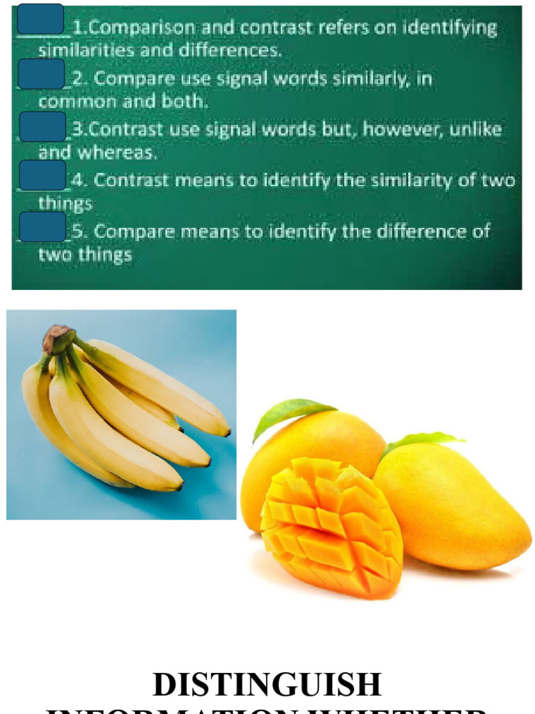 Compare and contrast information heard v.2 | PDF