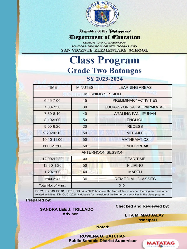 Class Program Template 23 24 | PDF | Behavior Modification | Educational Organizations