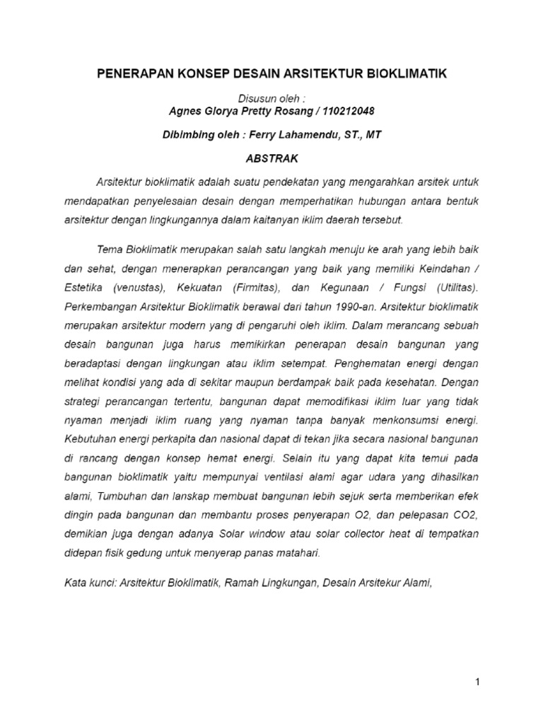 PENERAPAN KONSEP DESAIN ARSITEKTUR BIOKLIMATIK - PDF Download Gratis | PDF PENERAPAN KONSEP DESAIN ARSITEKTUR BIOKLIMATIK - PDF Download Gratis | PDF