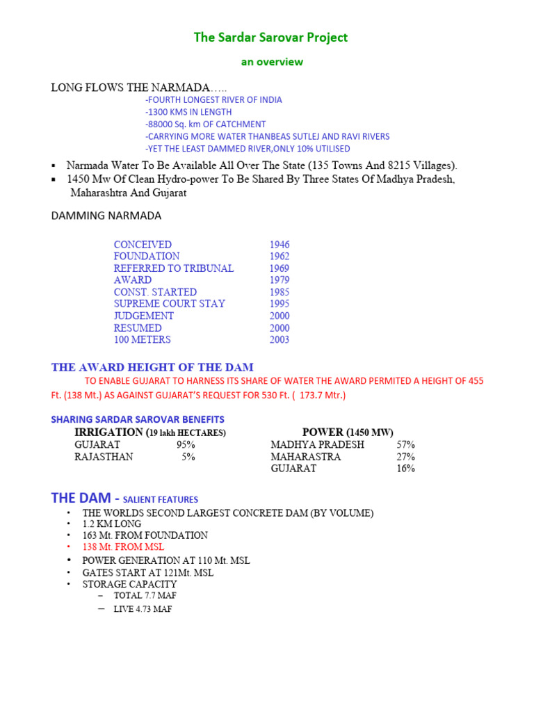 The Sardar Sarovar Project | PDF