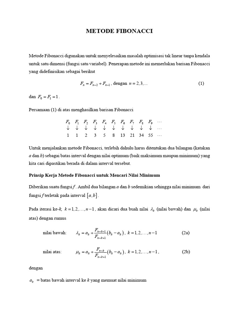 Metode Fibonacci | PDF