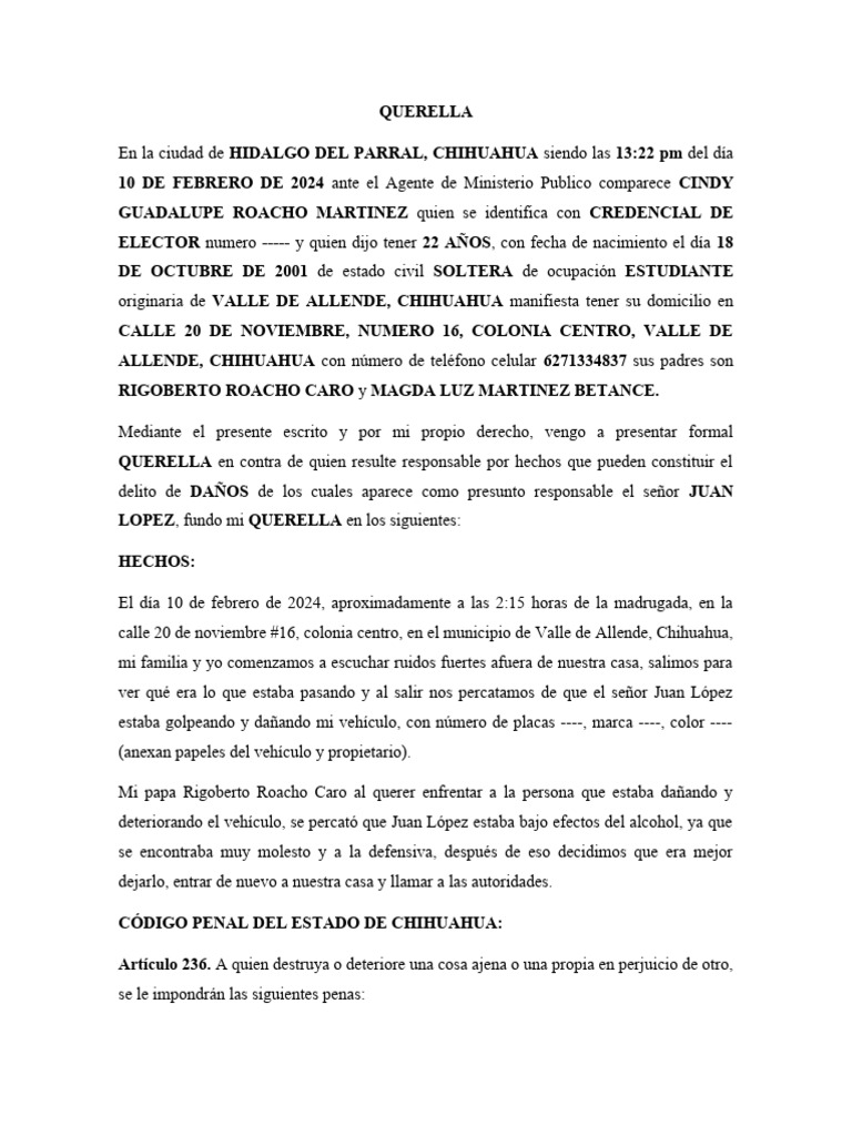 QUERELLA | PDF | Multa (pena) | Impuestos