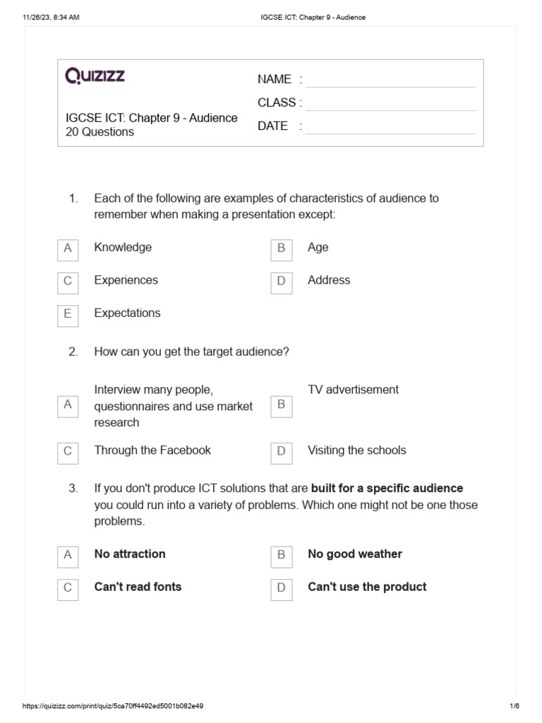 IGCSE ICT - Chapter 9 - Audience | PDF | Copyright Infringement | Target Audience