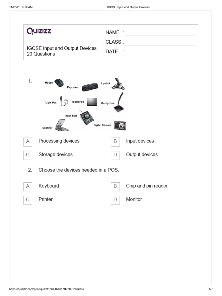 IGCSE Input and Output Devices | Download Free PDF | Printer (Computing ... IGCSE Input and Output Devices | Download Free PDF | Printer (Computing ...
