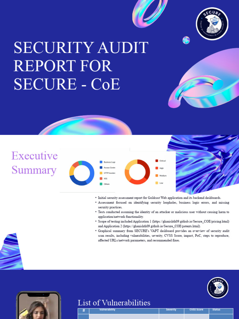 Security Audit Report For Secure - Coe | PDF