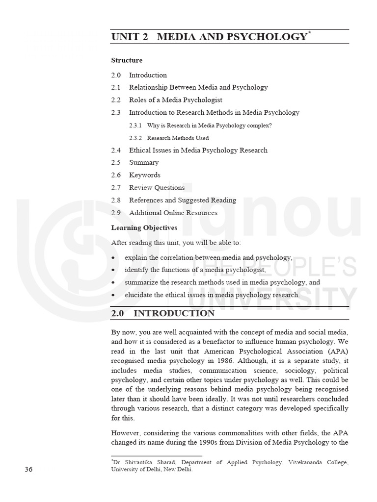 Unit-2 Interface Between Psychology and Media | PDF | Qualitative ...