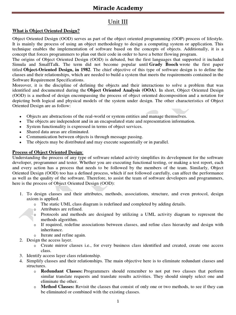Unit Iii Pdf Object Oriented Programming Class Computer Programming 