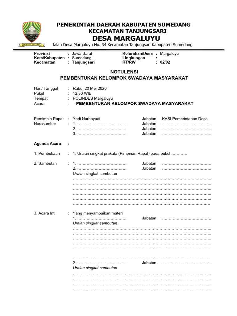 Notulensi Pembentukan KSM | PDF