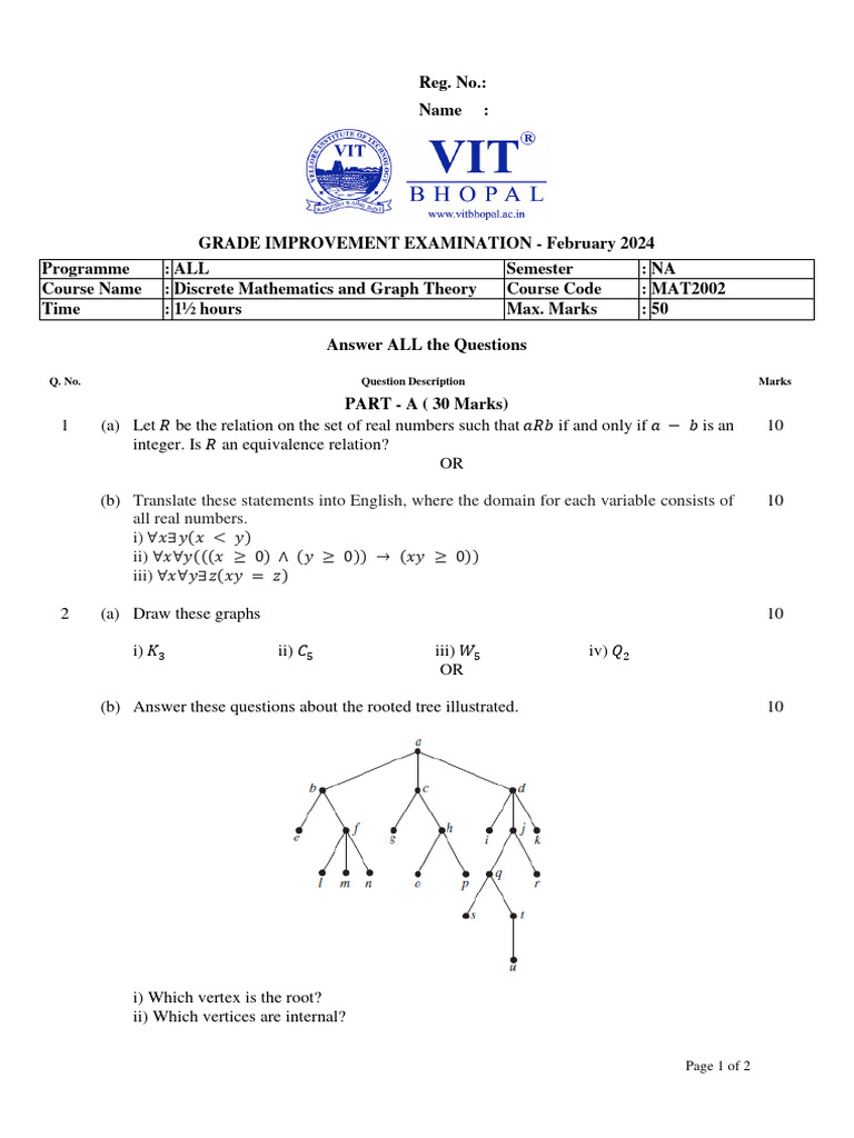 Discrete Math Exam Guide | PDF | Mathematical Logic | Applied Mathematics