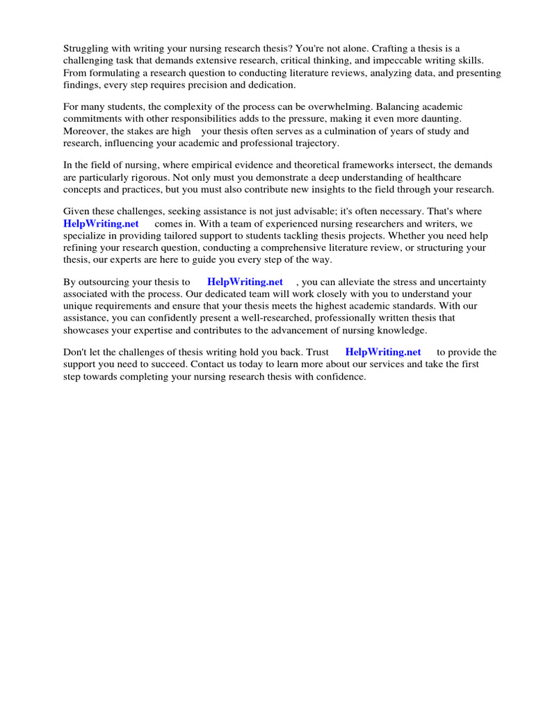 Sample Thesis Nursing Research | Download Free PDF | Palliative Care ...