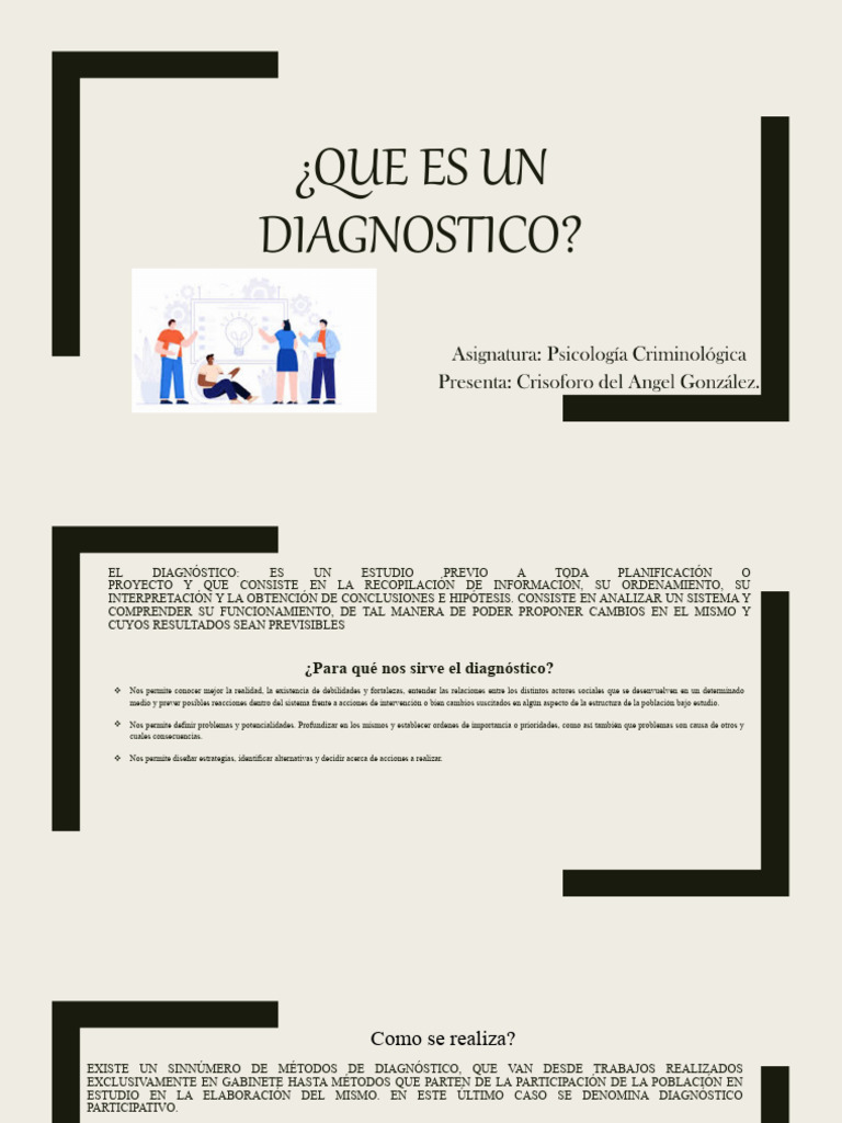 Que Es Un Diagnostico | PDF | Información | Estadísticas