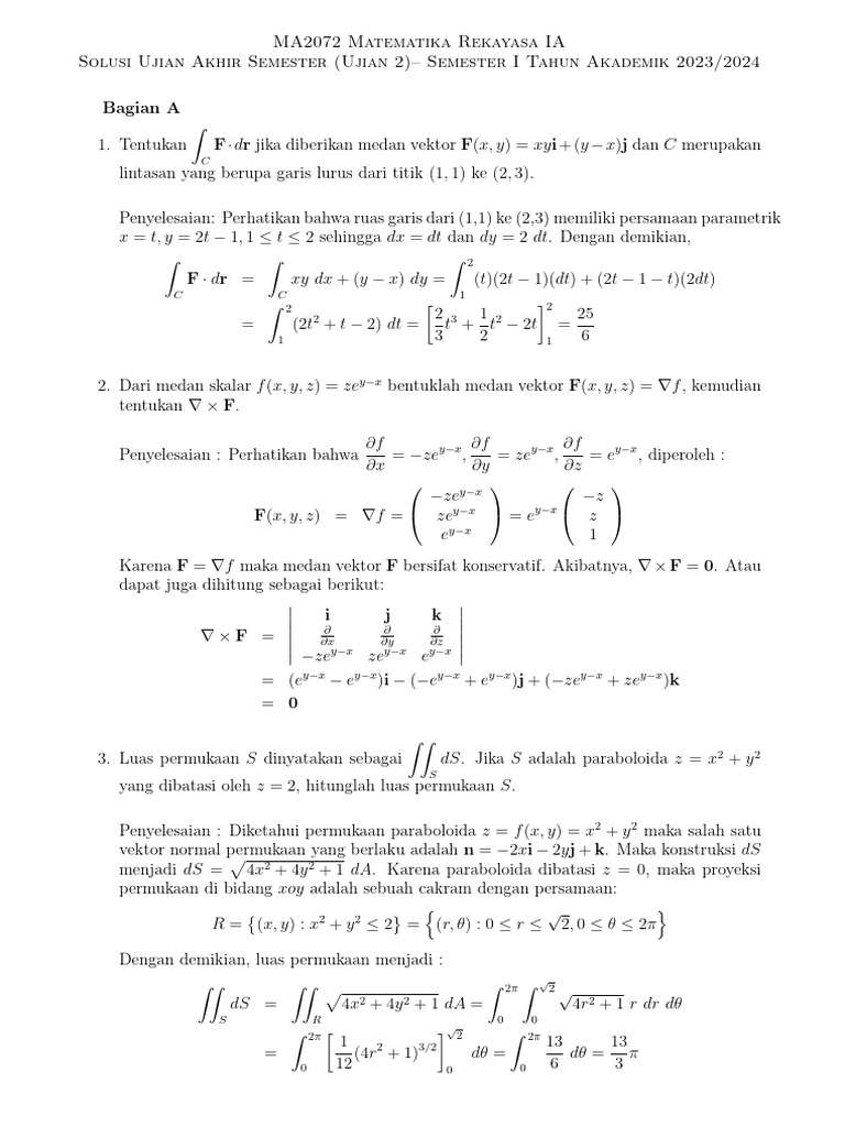 Solusi Ujian Matematika Rekayasa | PDF