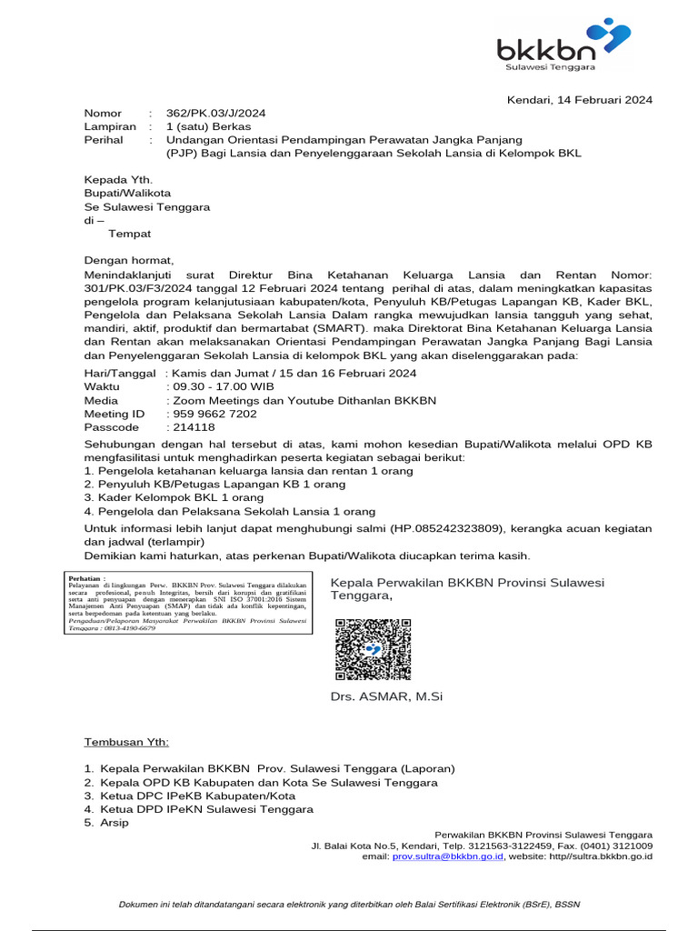 Undangan Orientasi PJP | PDF