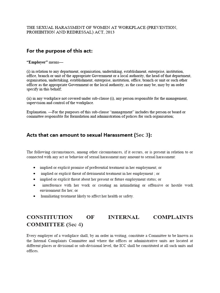 POSH Act | PDF | Sexual Harassment | Justice