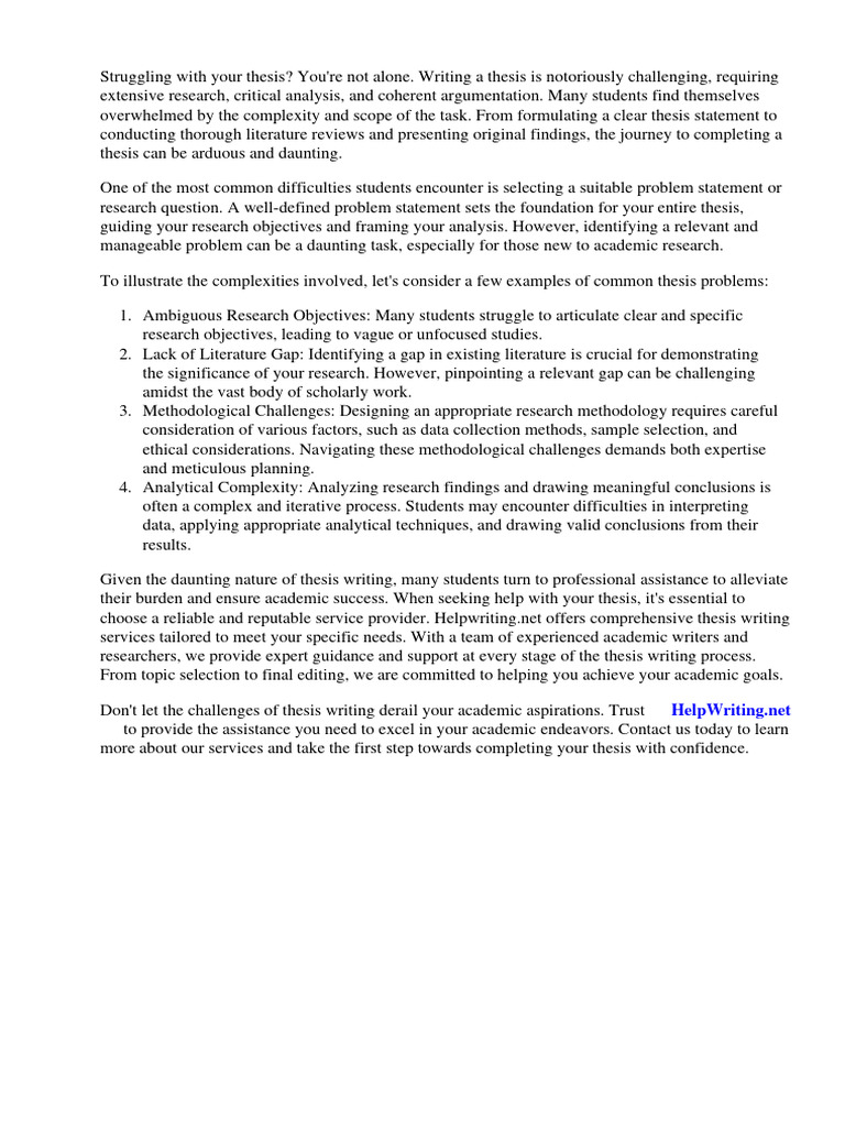 Thesis Problem Examples | PDF | Thesis | Methodology