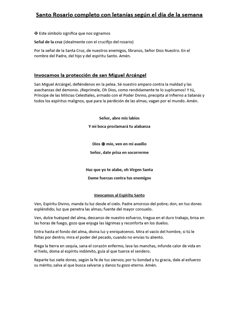 Santo Rosario Completo Pdf María Madre De Jesús Oración