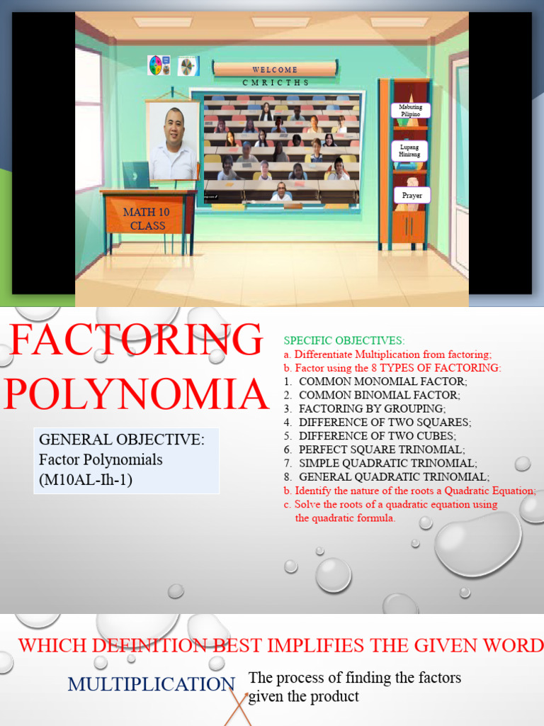 Factoring Polynomials | PDF | Factorization | Quadratic Equation