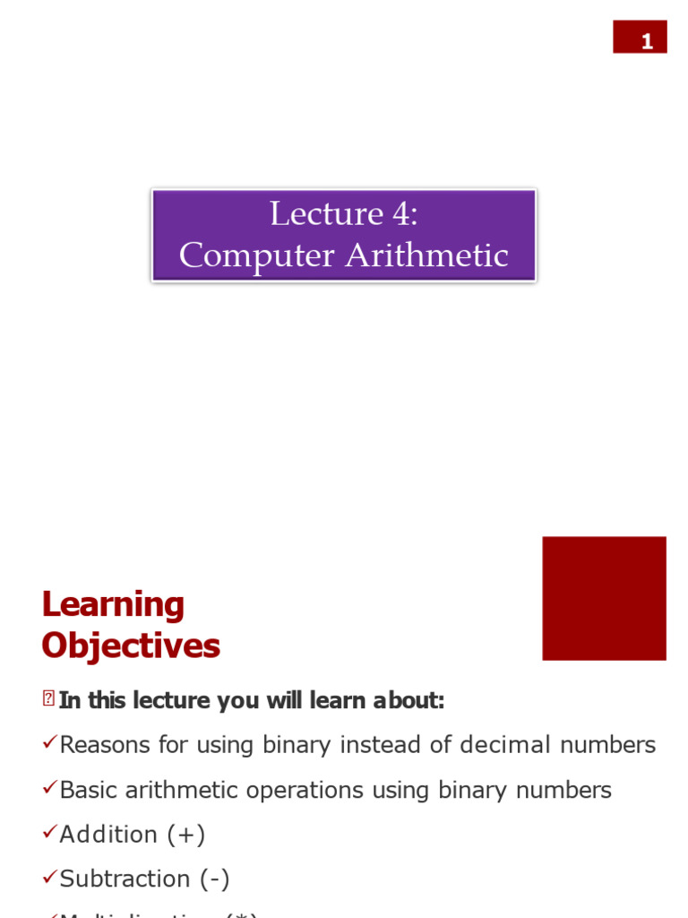 Digital Electronics-3-Computer Arithmetic | PDF | Division (Mathematics) | Subtraction
