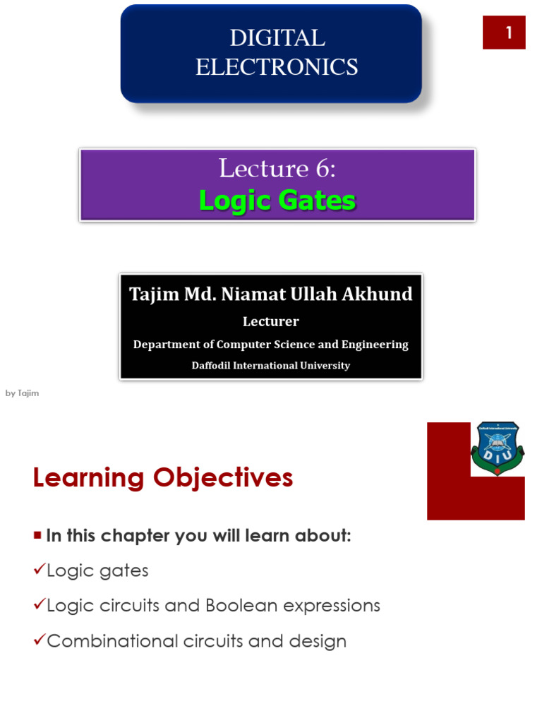 Digital Electronics 6 Digital Logic Gates Pdf Logic Gate Boolean Algebra