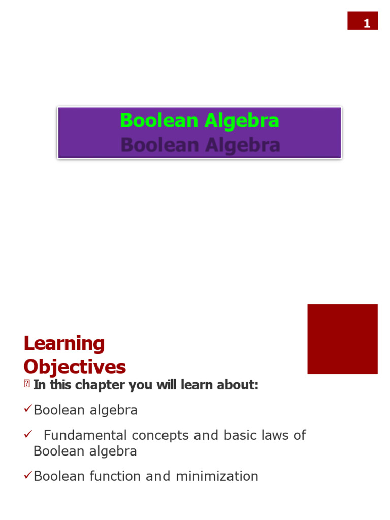 Digital electronics-5-Boolean Algebra | PDF | Boolean Algebra ...