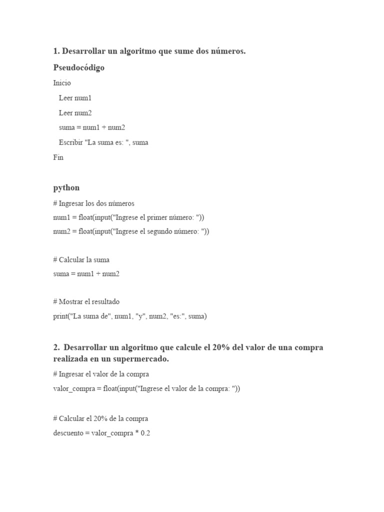Tarea de Algoritmo y Programación | PDF | Algoritmos | Matemáticas Aplicadas