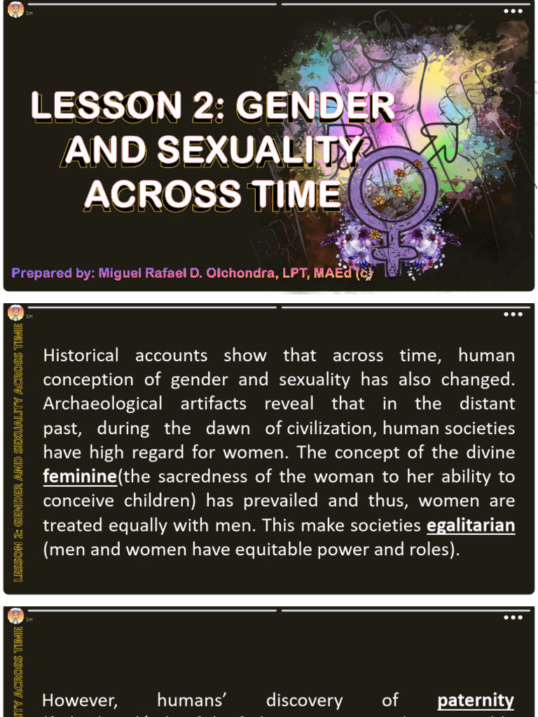 Lesson 2 Gender And Sexuality Across Time 2 Pdf Patriarchy