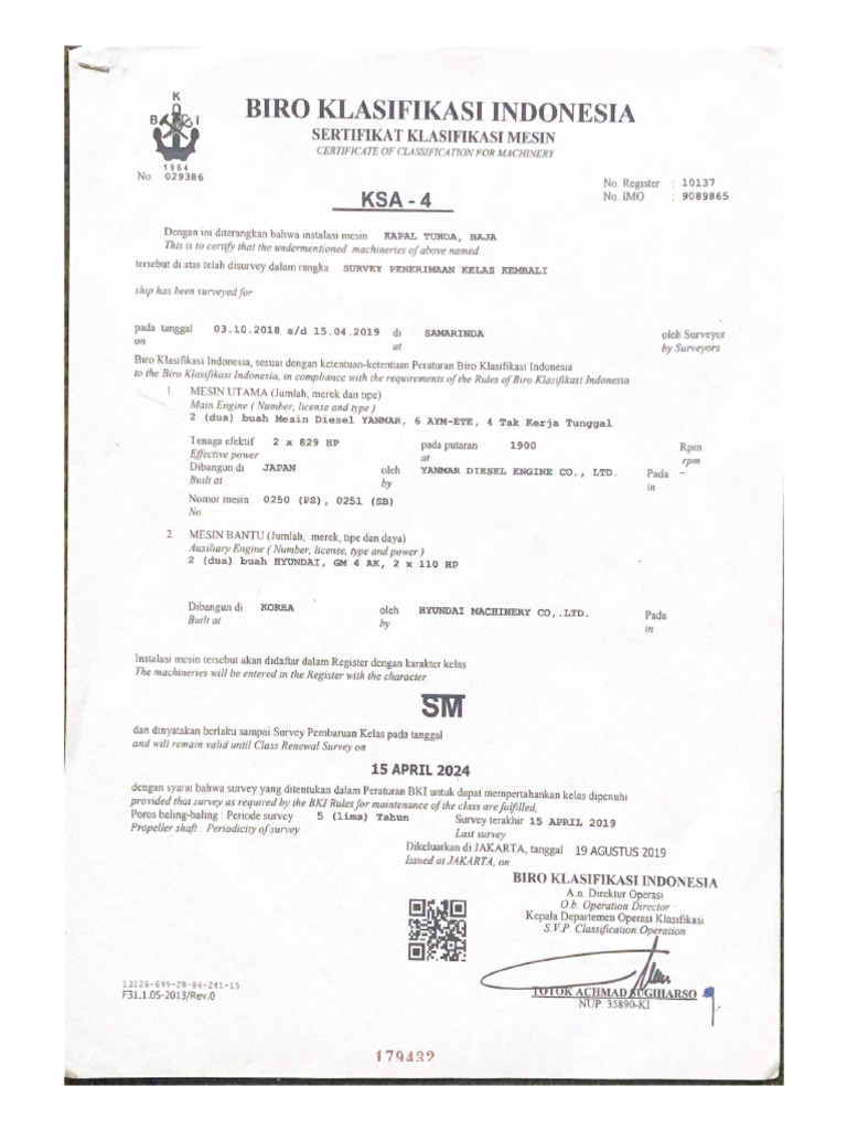 BIRO KLASIFIKASI INDONESIA | PDF
