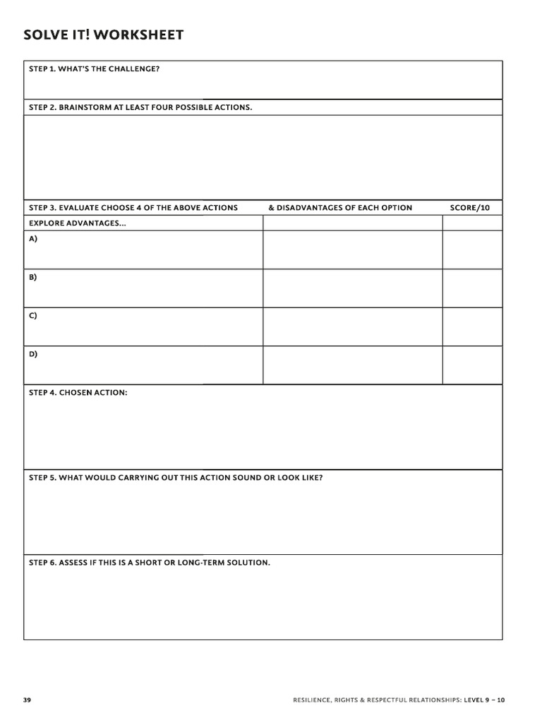 Solve It! Worksheet | PDF