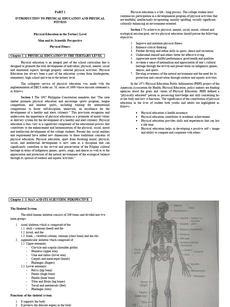 Part 1 in Pe | PDF | Skeleton | Skeletal System