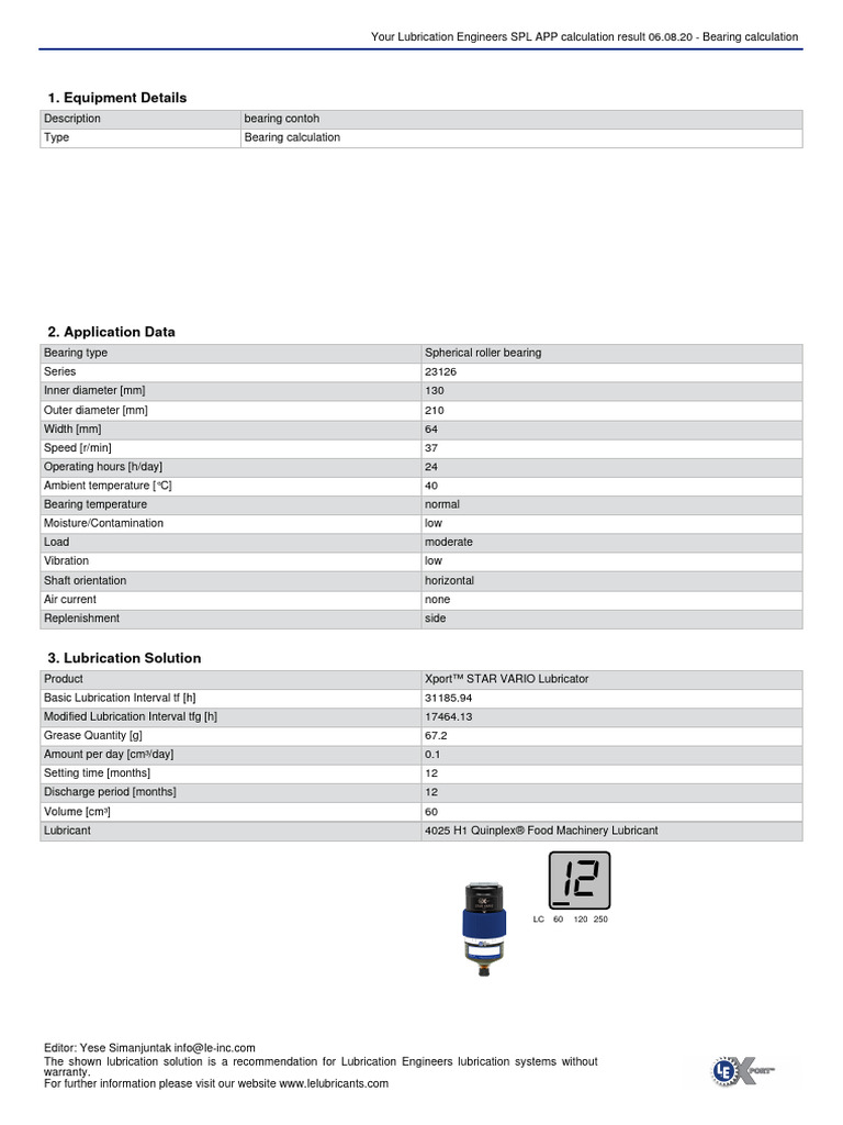 Bearingcalculation 1596707809178 | PDF | Bearing (Mechanical) | Lubricant