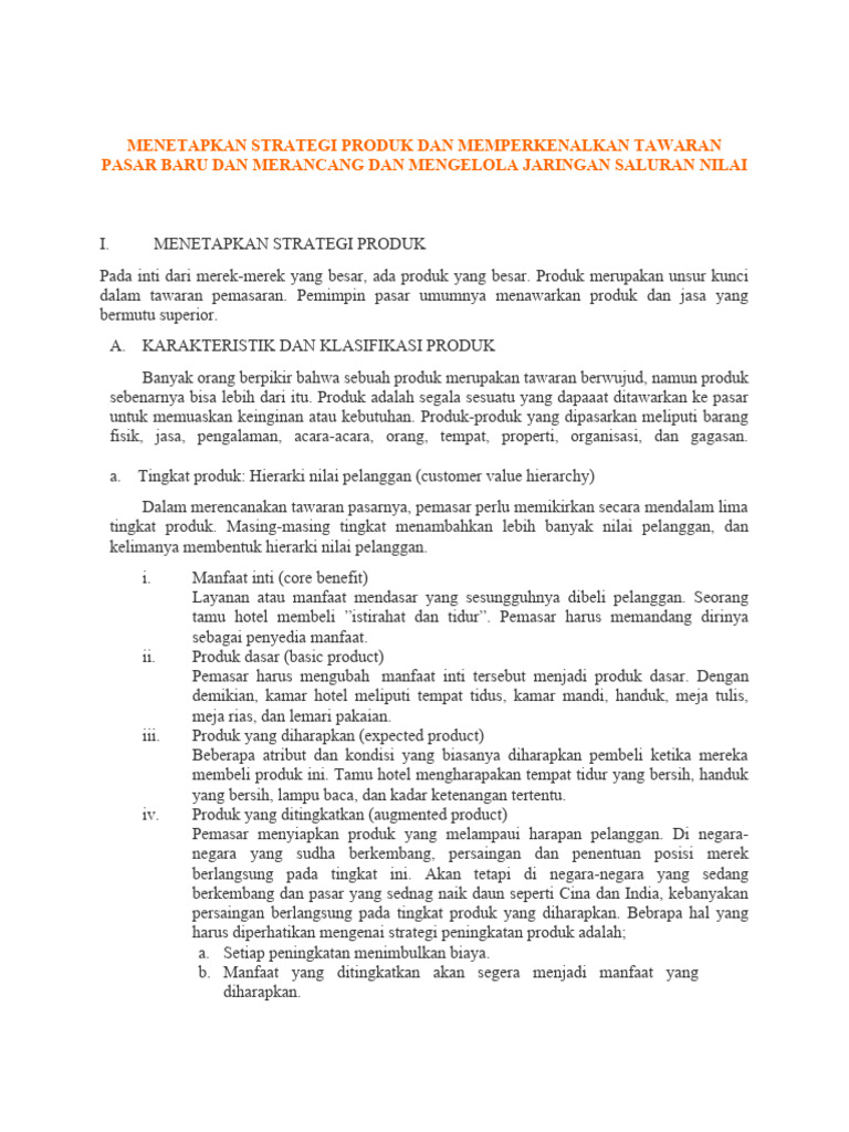 Menetapkan Strategi Produk Dan Memperkenalkan Tawaran Pasar Baru Dan ...