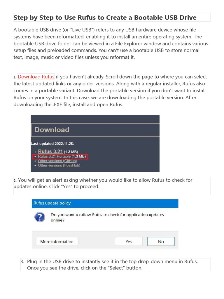 Step by Step Bootable Usb | PDF | Usb Flash Drive | Booting