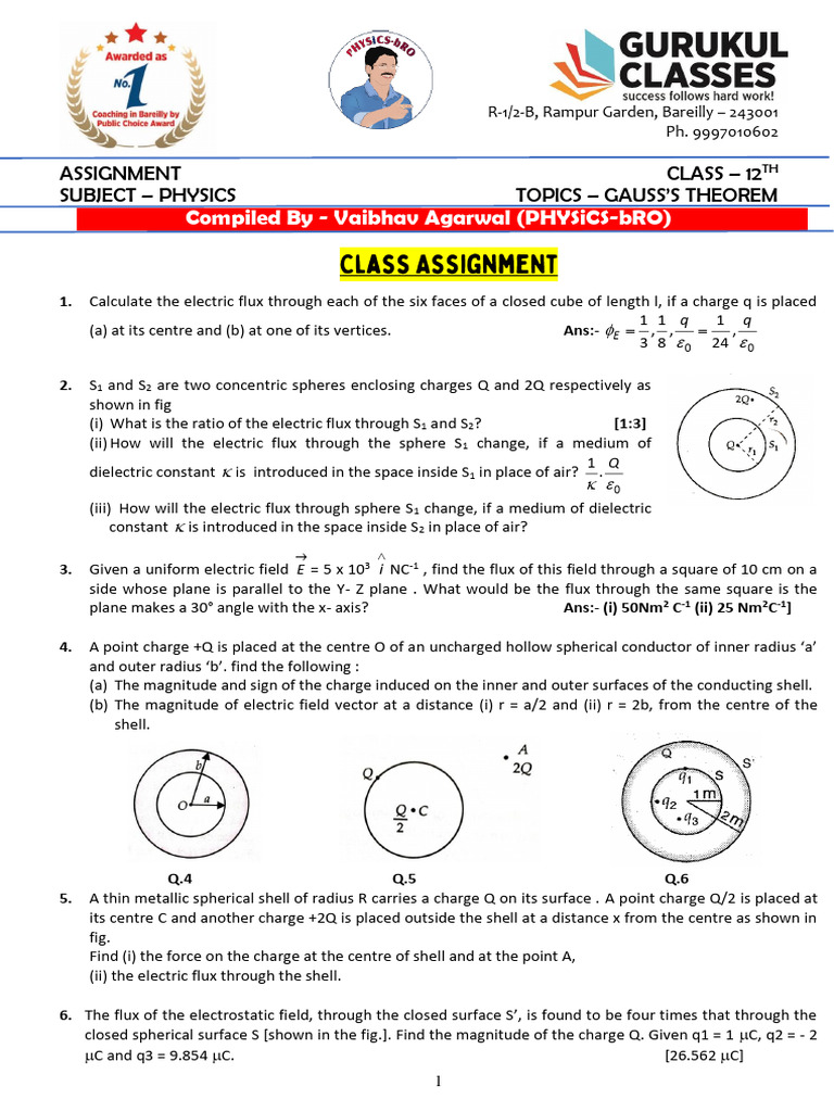 Gauss Theorem - WORKSHEET - 17869718 - 2024 - 03 - 03 - 15 - 46 | PDF ...