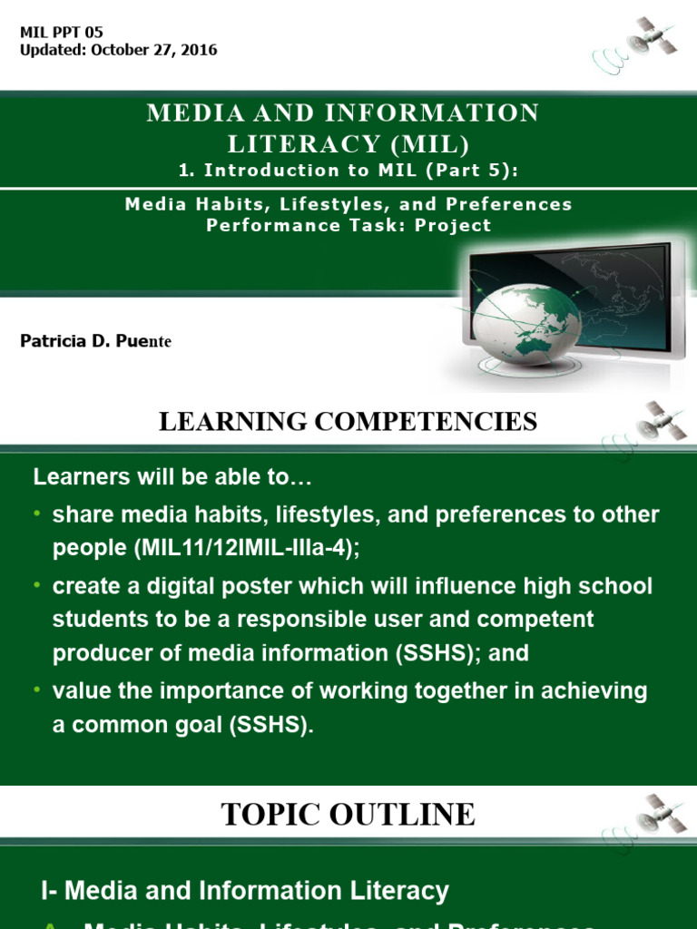 Introduction To MIL Part 5 Media Habits And Performance Task