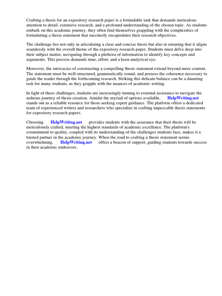 Expository Research Paper Thesis Statement Examples | Download Free PDF ... Expository Research Paper Thesis Statement Examples | Download Free PDF ...