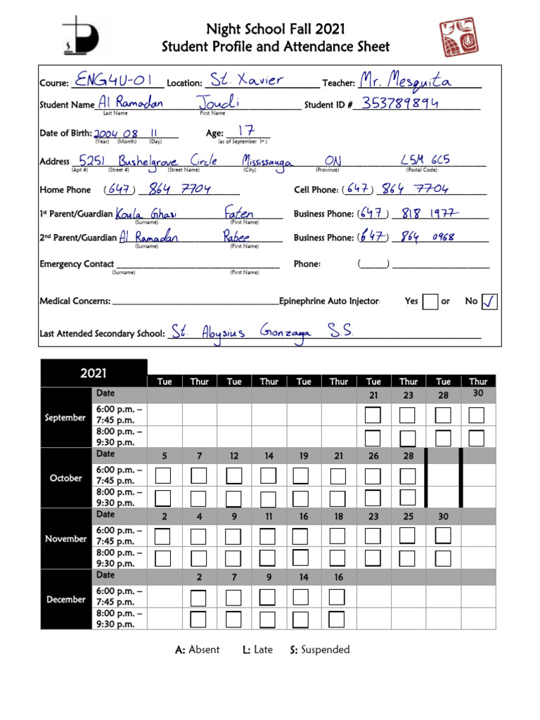 Profile Cards Fall 2021 Fillable | PDF